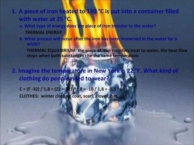 2º ESO PP ACTIVITIES HEAT | PPT | Chemistry | Science