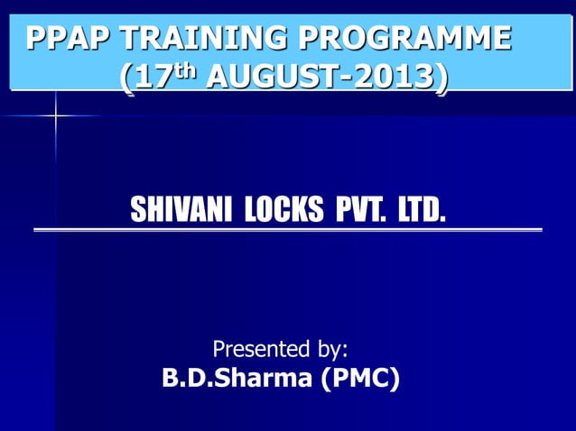 Ppap training presentation | PPT