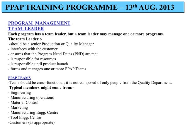 Ppap training presentation | PPT