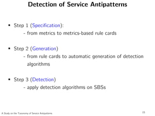 A Study on the Taxonomy of Service Antipatterns | PPT