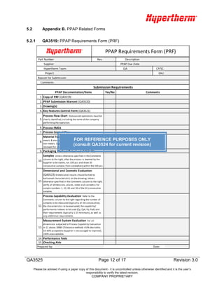 Ppap manual qa3525 3.0 | PDF | Medical Tests | Medical Health