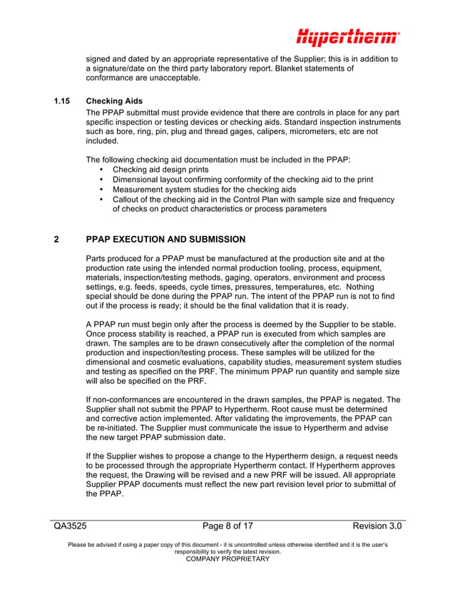 Ppap manual qa3525 3.0 | PDF | Medical Tests | Medical Health