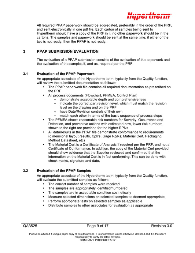 Ppap manual qa3525 3.0 | PDF | Medical Tests | Medical Health