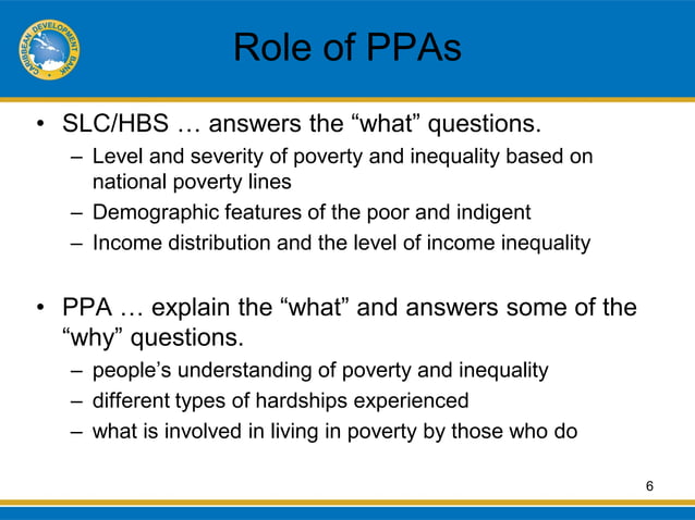 The role of PPAs in understanding poverty and inequality in the ...