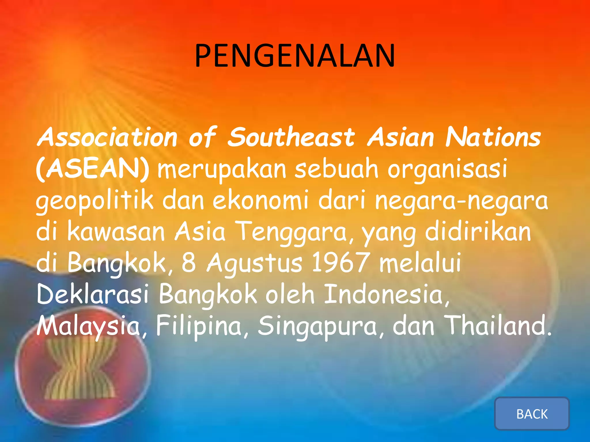 Powerpoint style tentang ASEAN - Ilmu Pengetahuan Sosial | PPTX