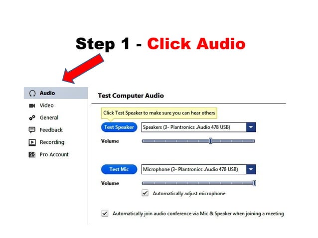 Pp Zoom self help tutorial audio settings Rebecca Attree | PPT