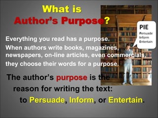 PP Author's Purpose.ppt | Fiction | Books and Literature