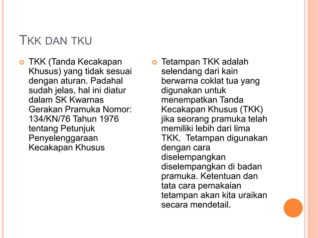 Pp baju pramuka, tku dan tkk | PPT