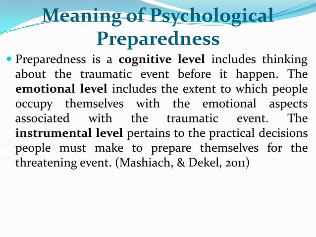 Psychological Preparedness Test Battery | PPTX