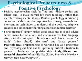 Psychological Preparedness Test Battery | PPTX