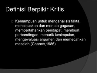 Pp berpikir kritis | PPTX