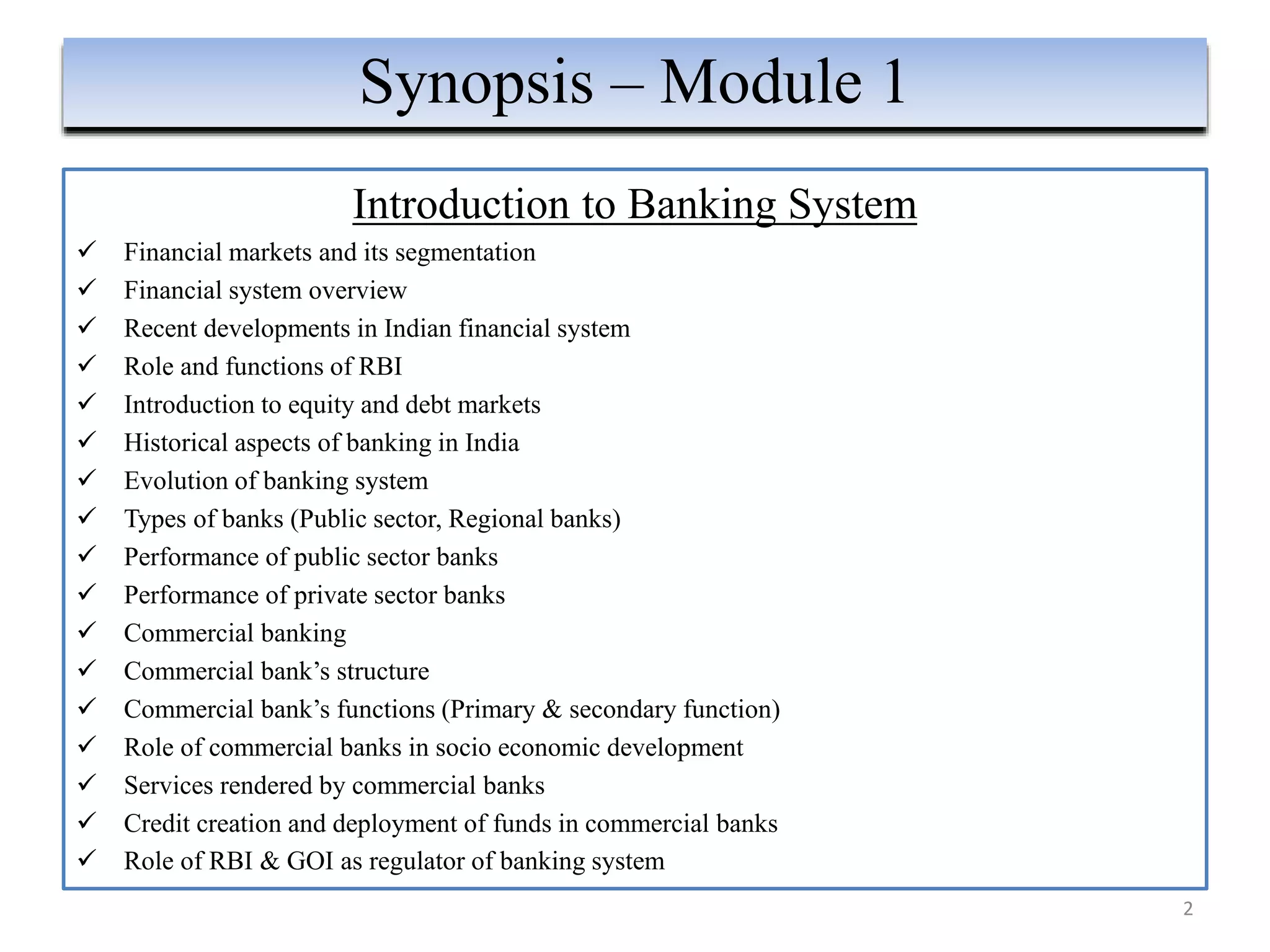 Principles & Practices of Banking module 1 | PPTX