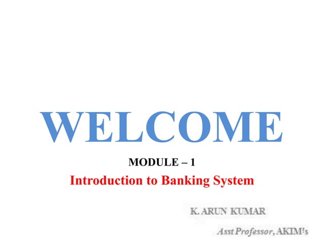 Principles & Practices of Banking module 1 | PPTX