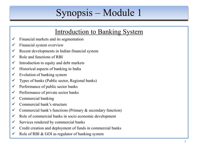 Principles & Practices of Banking module 1 | PPTX
