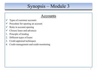 Principles and Practices of Banking module 3 | PPTX