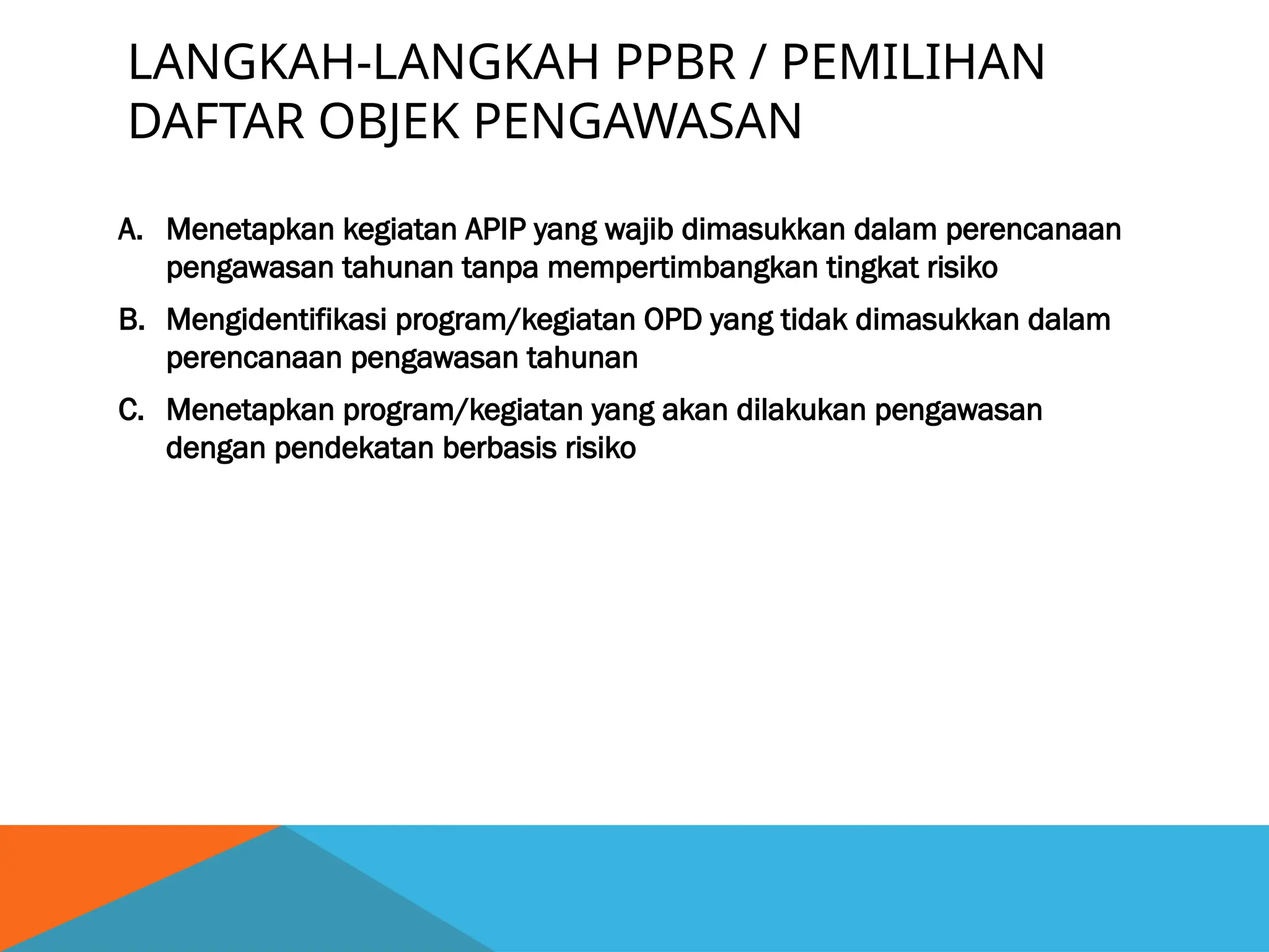 Perencanaan Pengawasan berbasis resiko 1 | PPTX