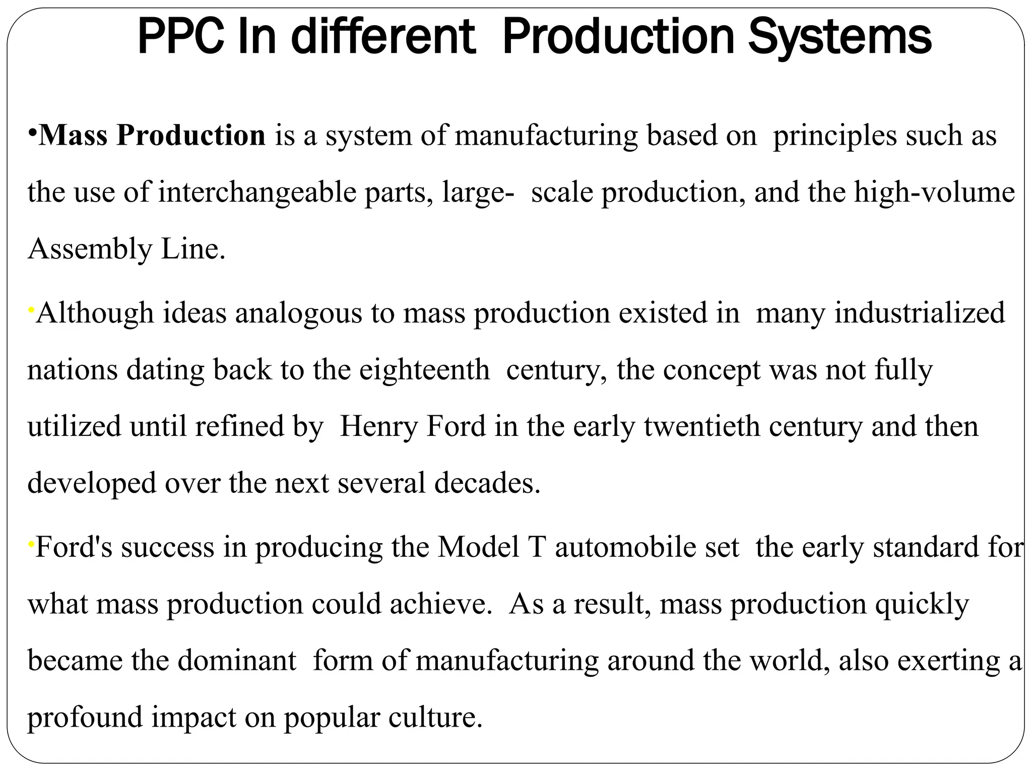planning of the manufacturing process unit | PPT