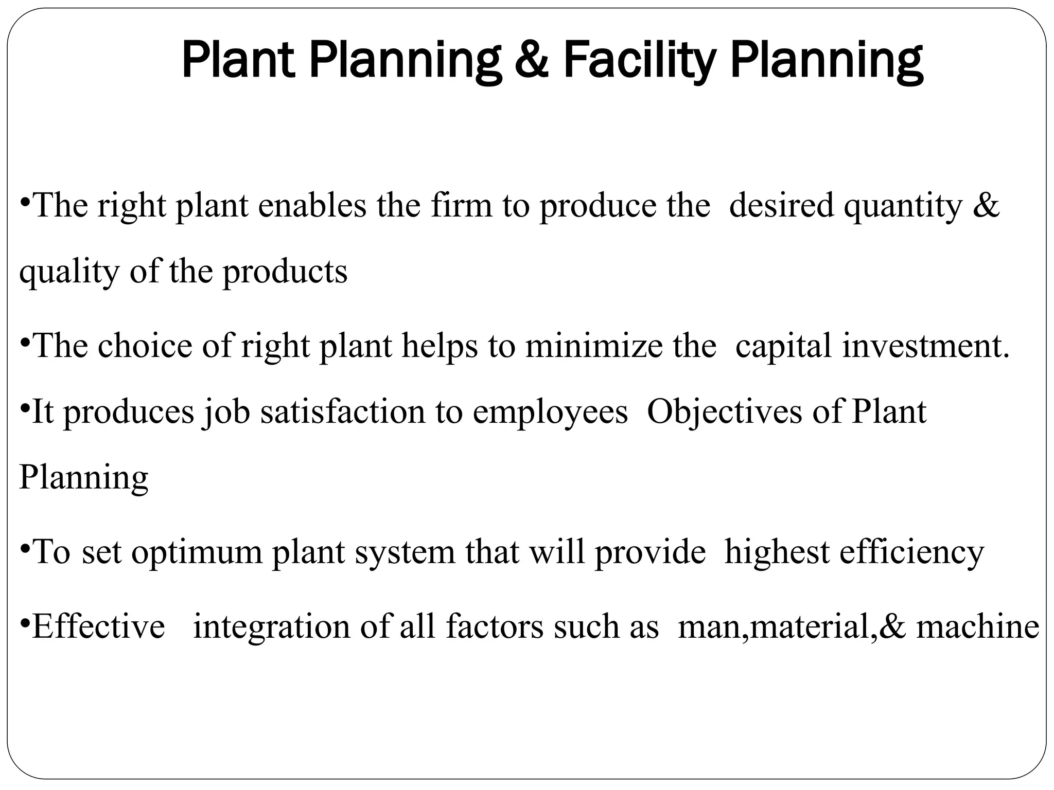 planning of the manufacturing process unit | PPT