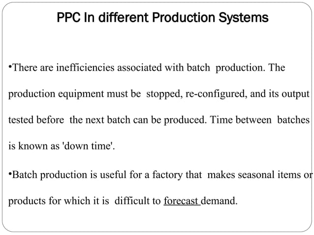 planning of the manufacturing process unit | PPT