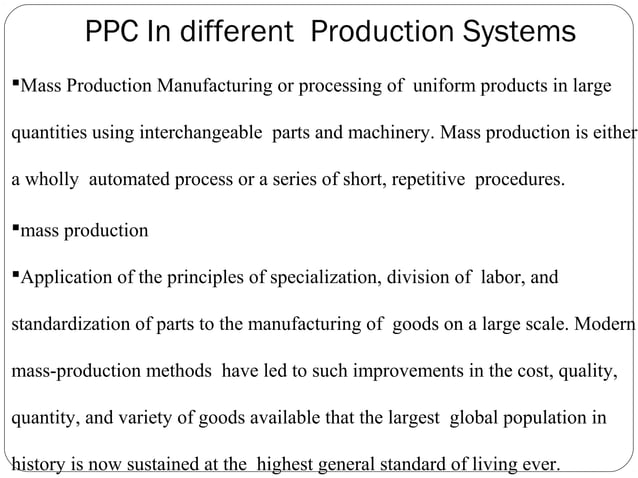 PPC | PPT | Manufacturing Industry | Industries