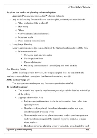 Production planning and control - Basic concepts | PDF