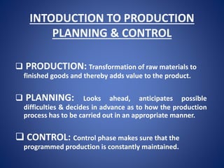 Production Planning & Control | PPTX