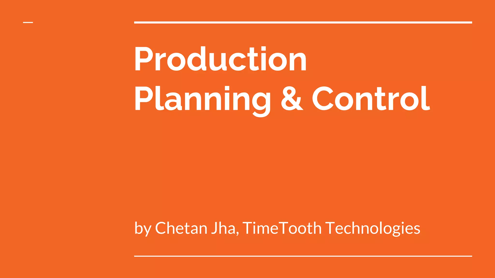 Production planning & control | PDF