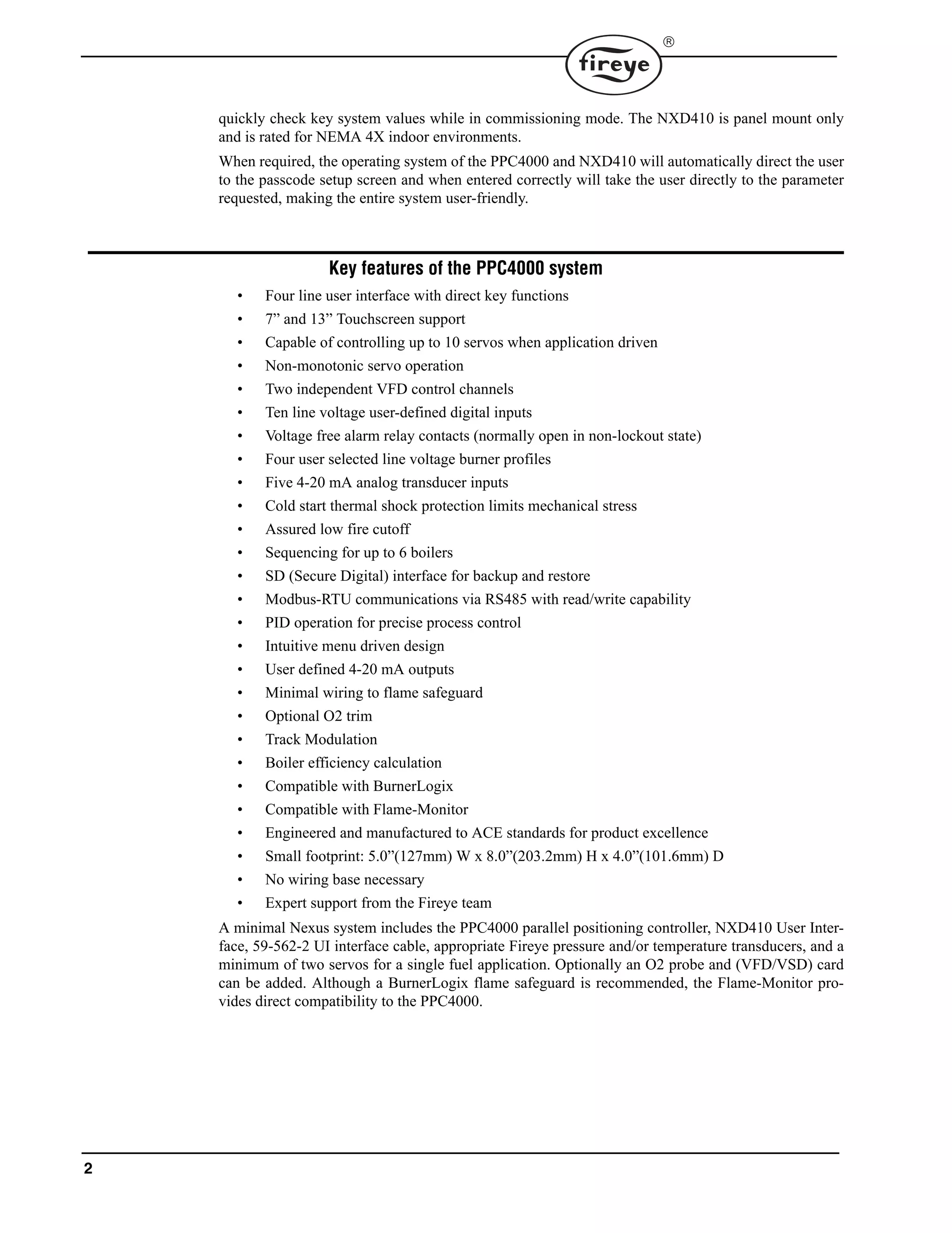 Fireye PPC 4000 Combustion Efficiency Controller | PDF