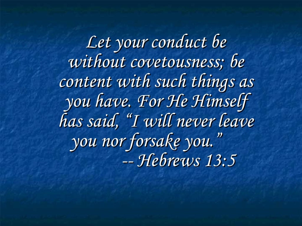 Five pictures of covetousness