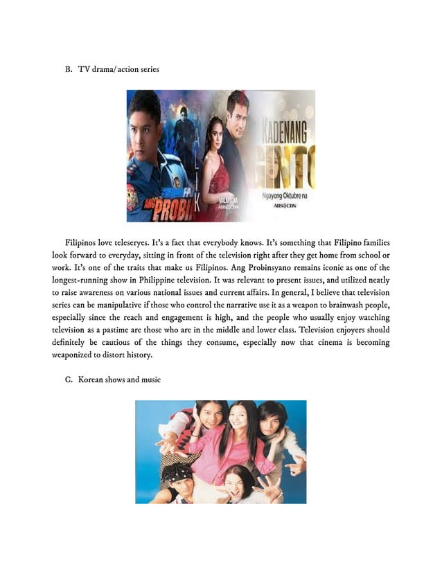 Philippine Pop Culture Activity - Essays | PDF