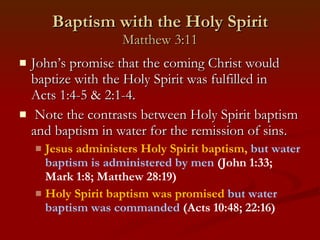 Baptism of Holy Spirit and of Fire | PPT