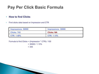Pay Per Click Basic Formula | PPT | Business | Business and Finance