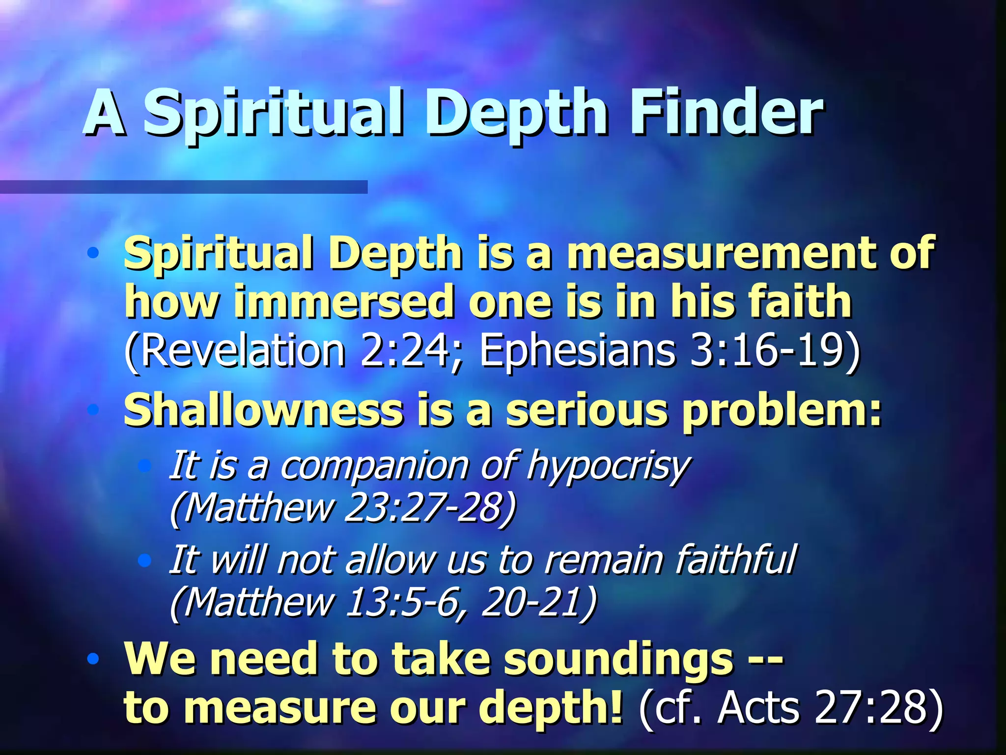 Spiritual Depth Finder | PPT