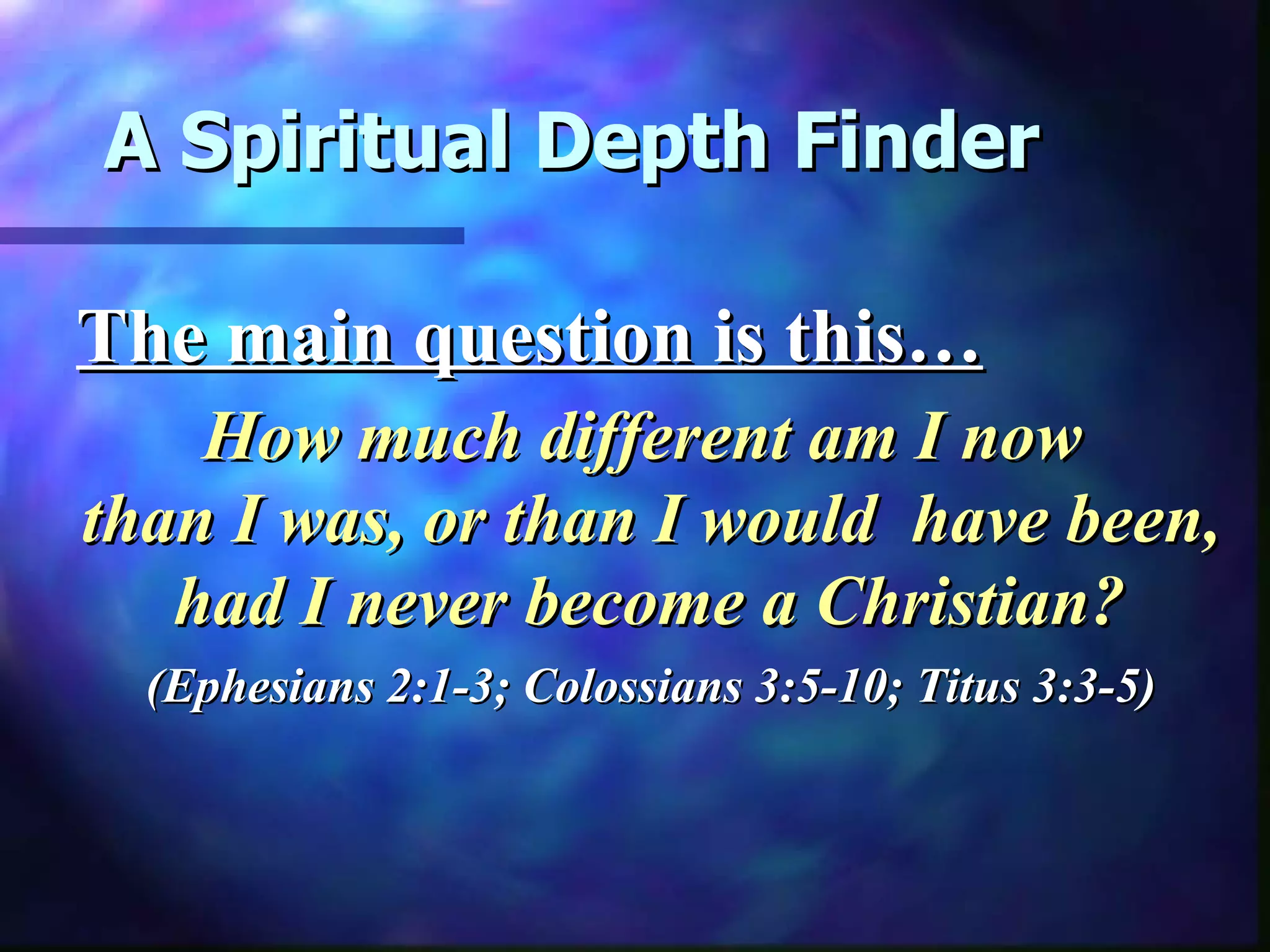 Spiritual Depth Finder | PPT