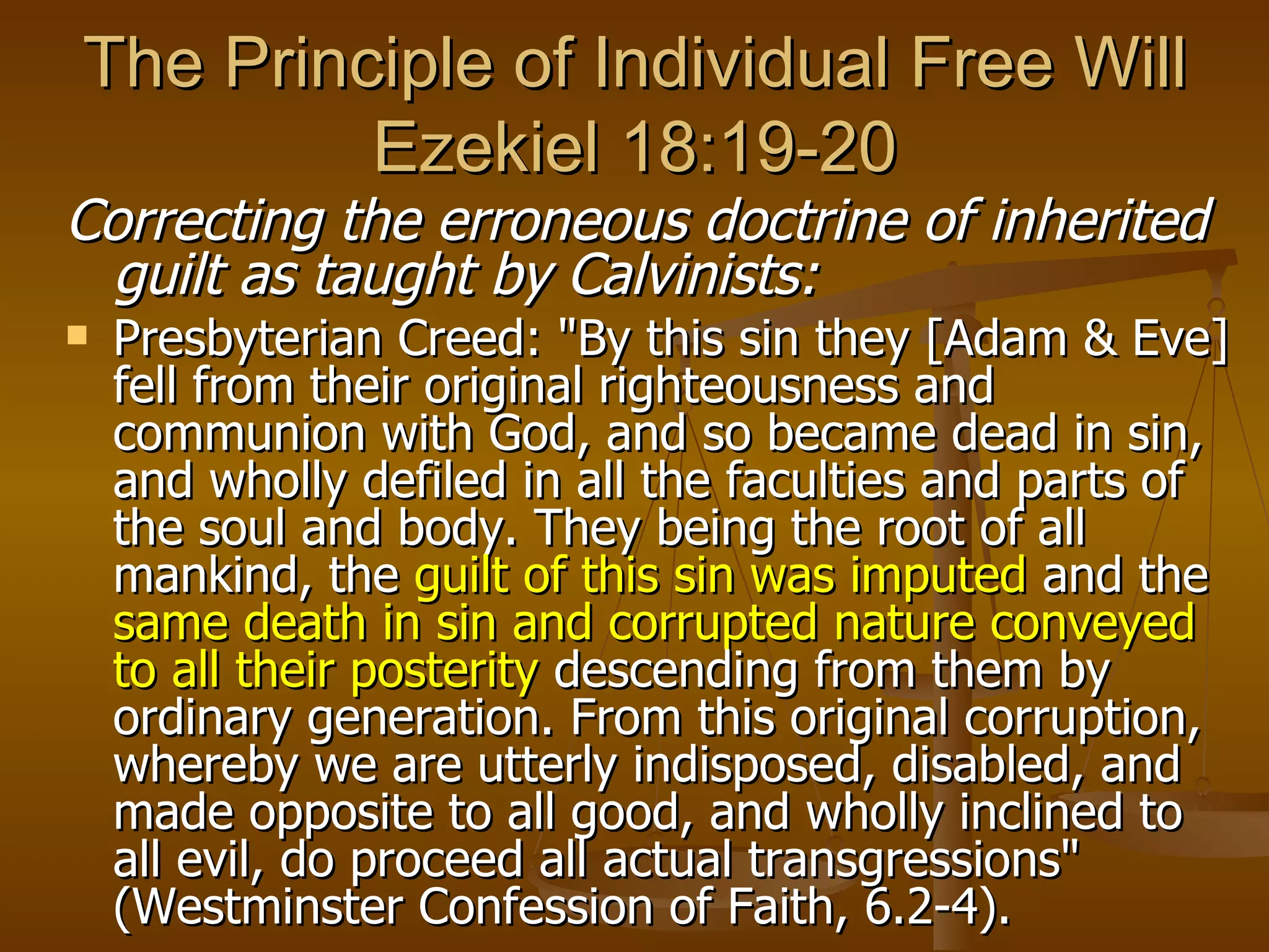 Ezekiel 18 -- Personal Accountability to God | PPT