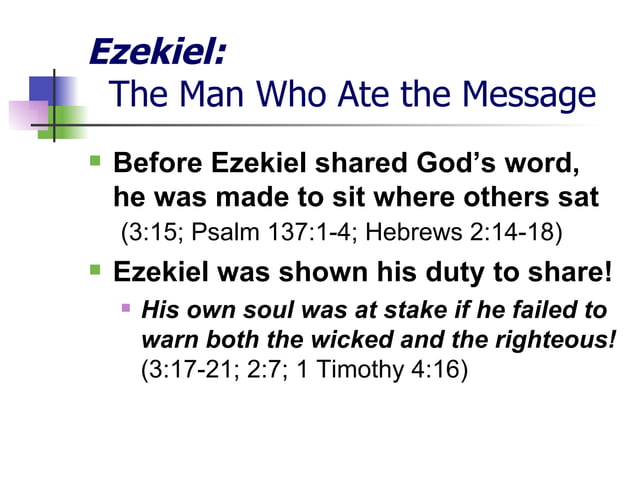 Ezekiel: The Man Who Ate the Message | PPT