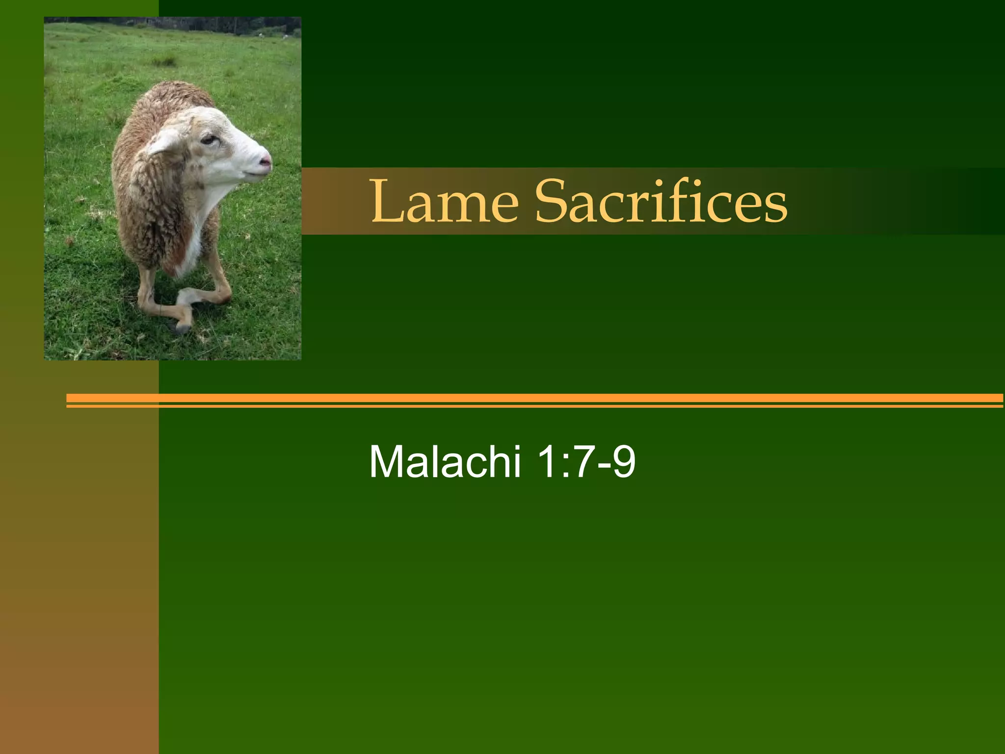 lame sacrifices | PPT