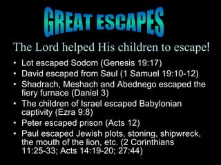 Lessons from Great Escapes | PPT