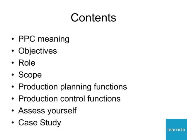 Production Planning and Control | PPT