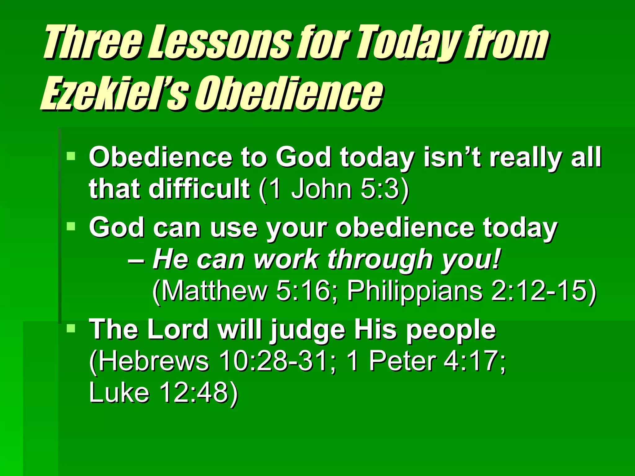 Signs from Ezekiel's Obedience | PPT
