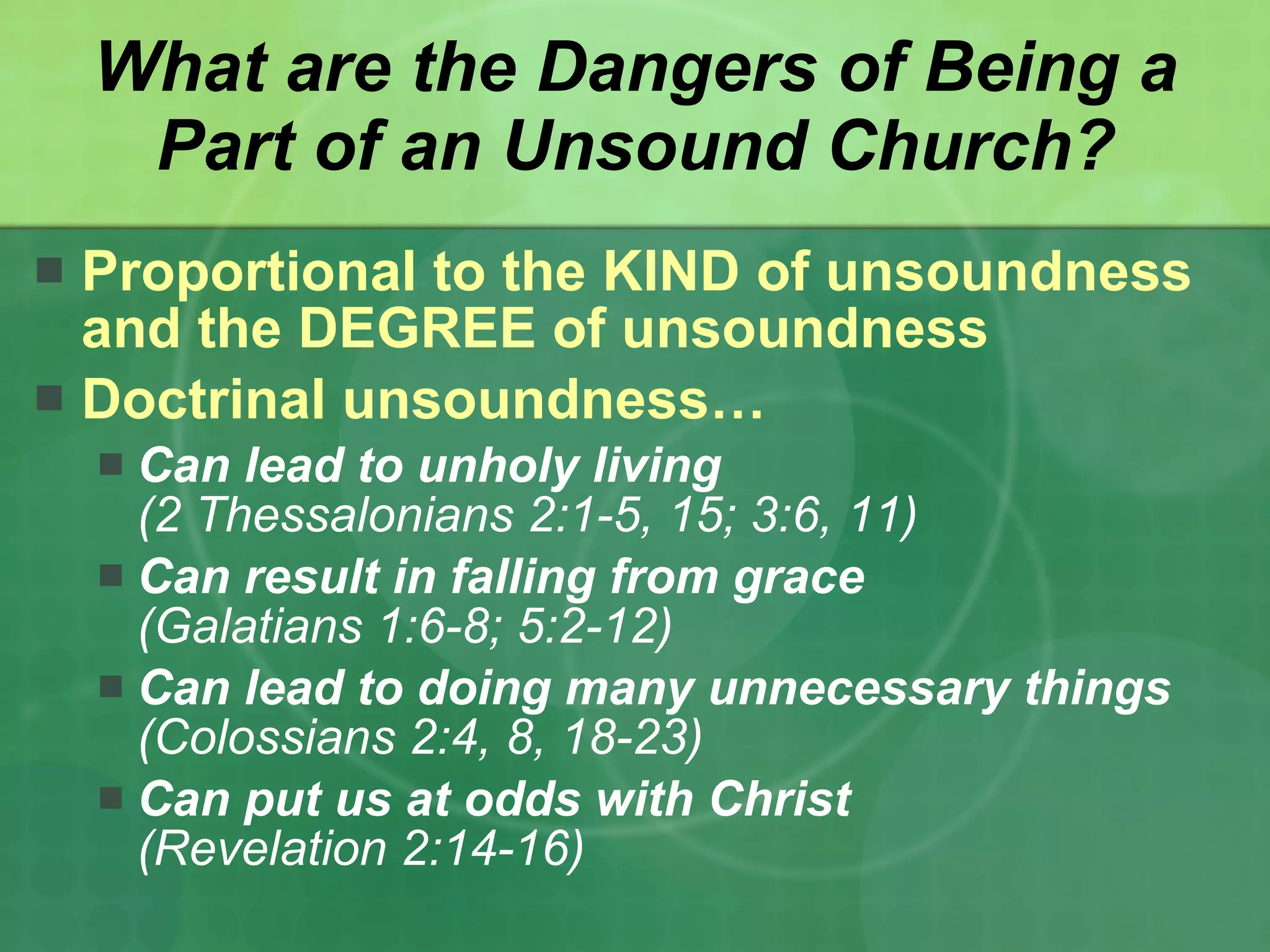 The Importance of a Sound Church | PPT