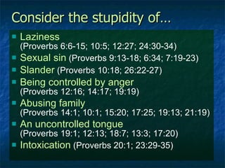 Stupidity Of Sin | PPT | Christianity | Religion & Spirituality