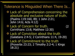 Tolerance Misguided | PPT