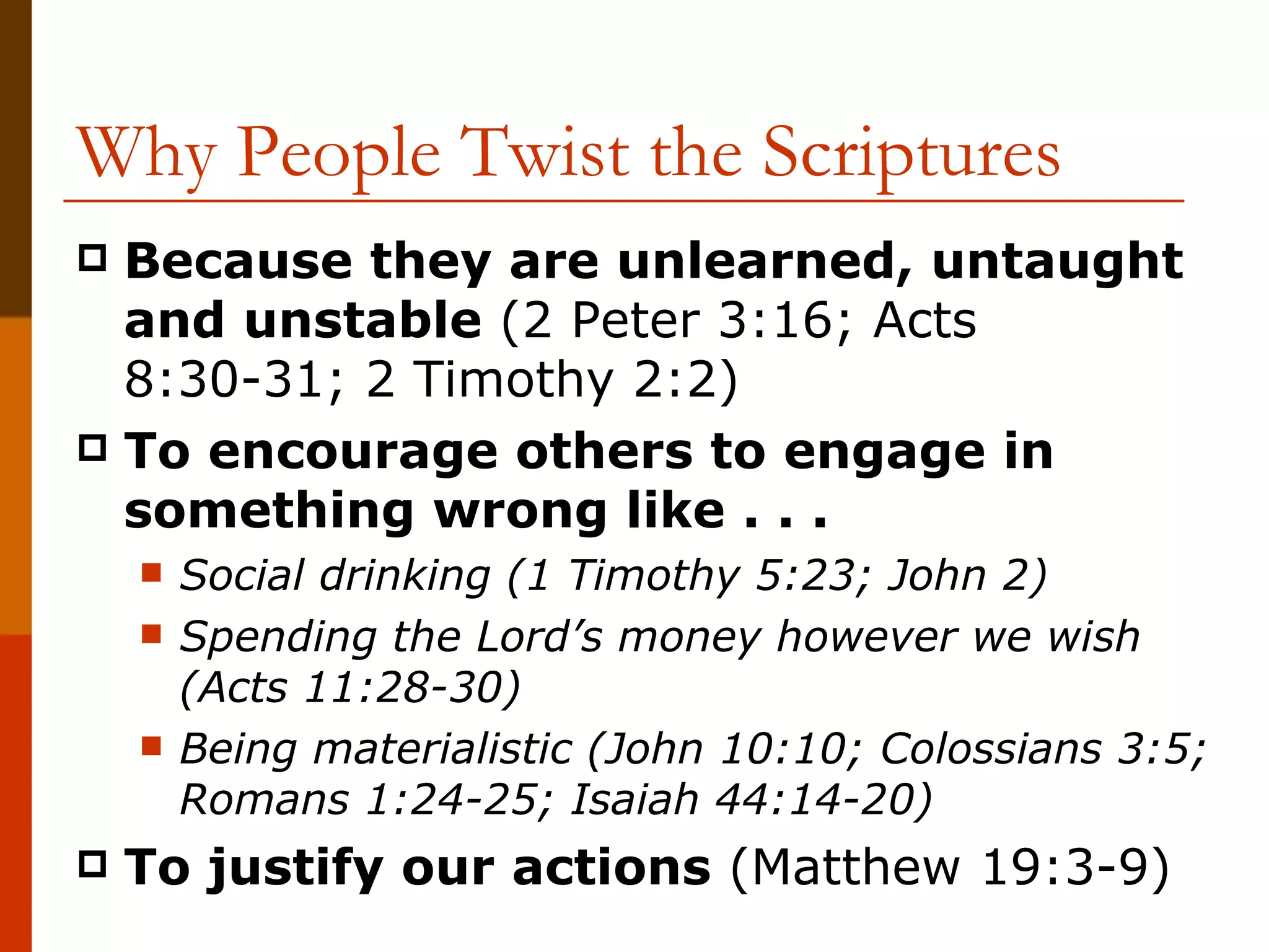 Don't Twist Scripture | PPT