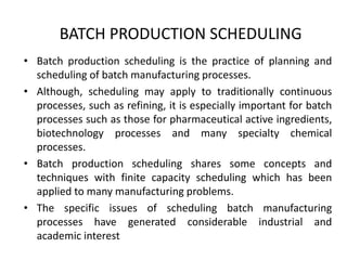 Ppc unit-4-production scheduling | PPT