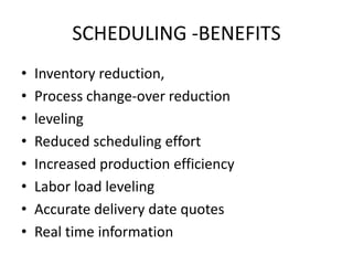 Ppc unit-4-production scheduling | PPT