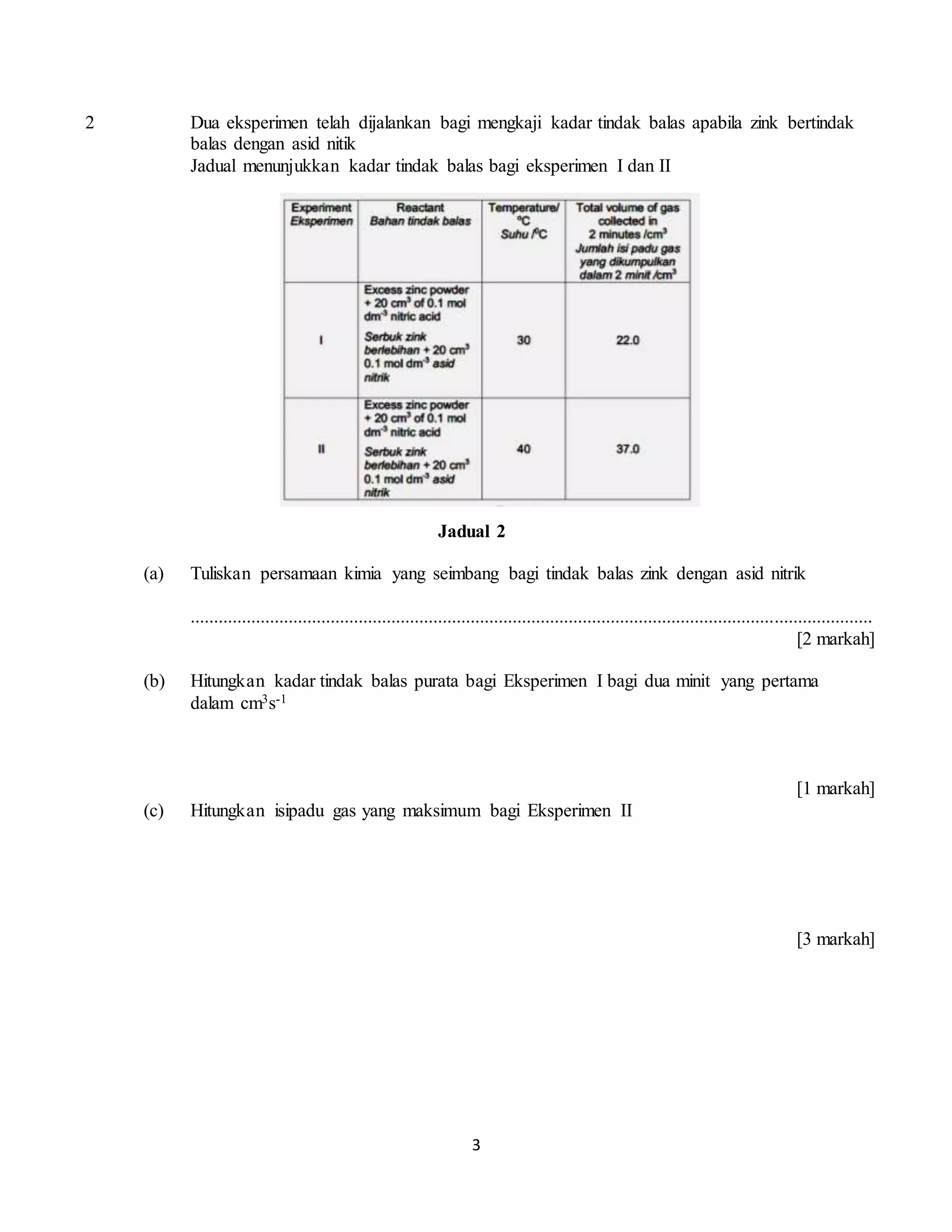 trial exam 2019 paper 2 -chemistry SPM | PDF