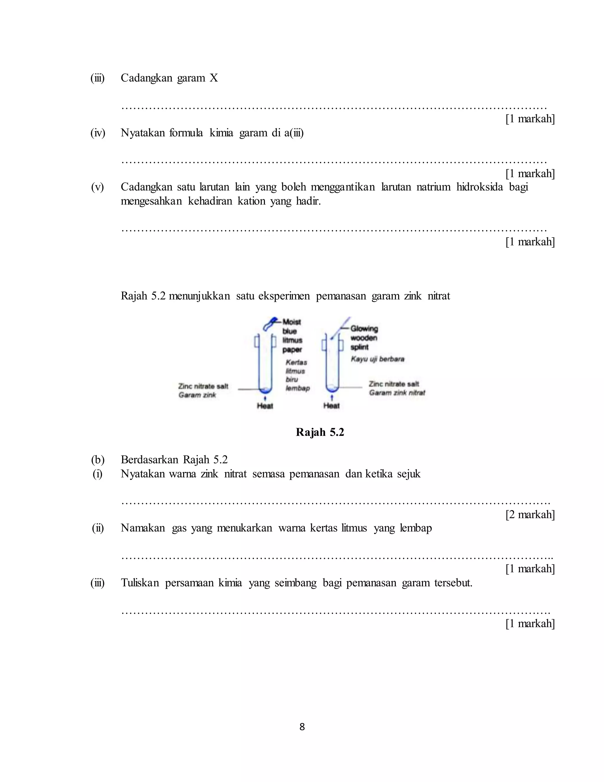trial exam 2019 paper 2 -chemistry SPM | PDF
