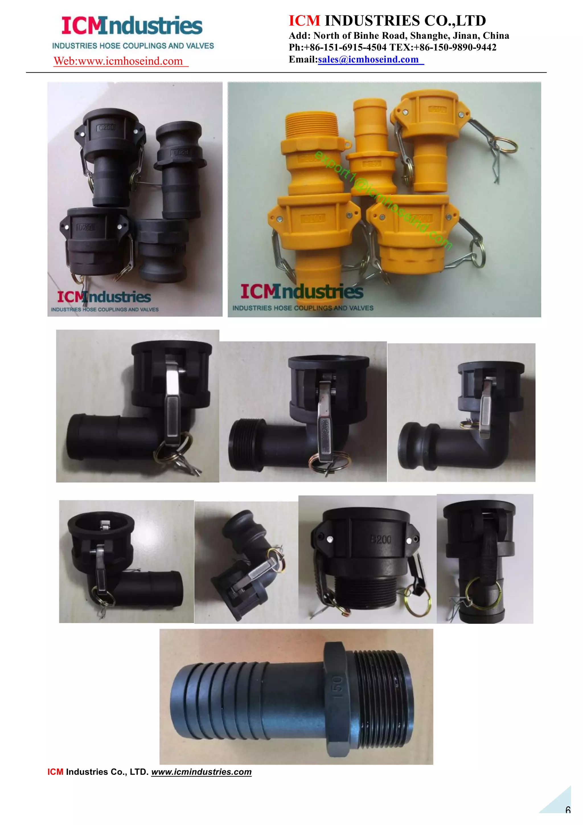 PP and Nylon camlock coupling dimension ---ICM INDUSTRIES | PDF