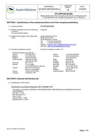 Pp captan 80 wg msds | PDF